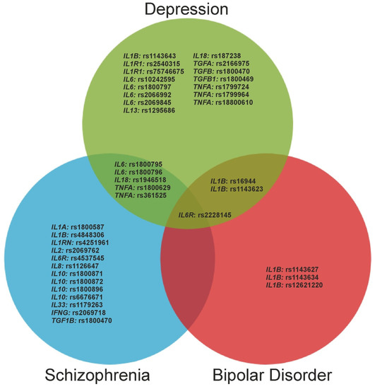 Association of Single Nucleotide Polymorphisms of Cytokine Genes with Depression, Schizophrenia ...
