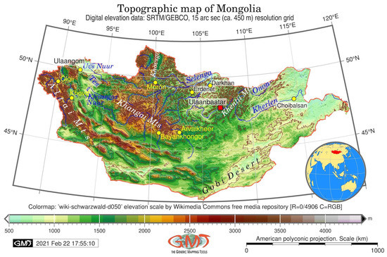 Geosciences | Free Full-Text | Console-Based Mapping of Mongolia Using GMT Cartographic ...