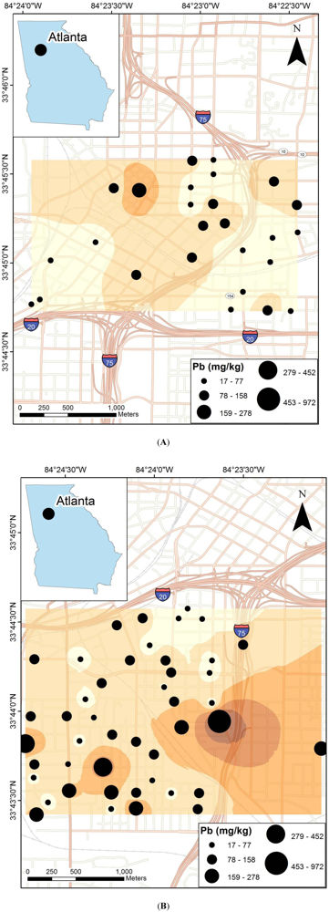 Road Dust Lead (Pb) in Two Neighborhoods of Urban Atlanta, (GA, USA)
