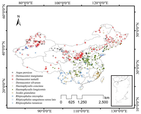 Mapping the Potential Distribution of Major Tick Species in China