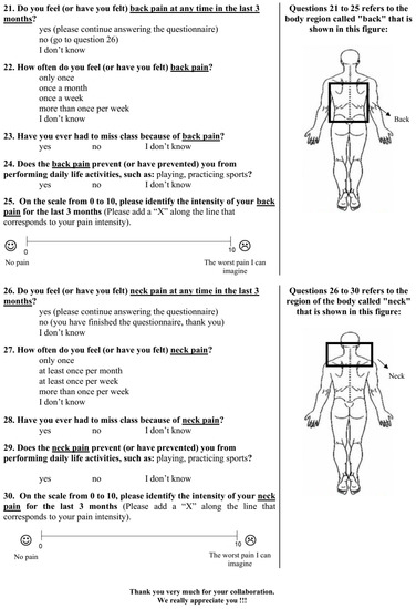 Back Pain and Body Posture Evaluation Instrument for Children and ...