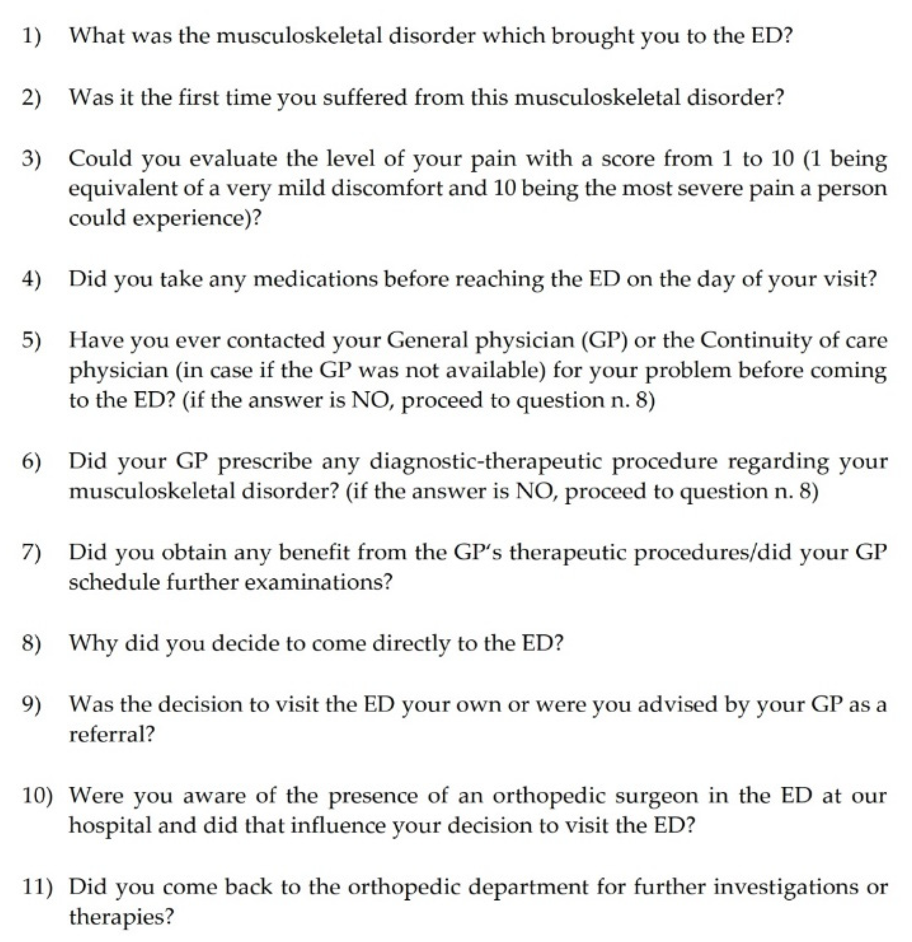 Patients with Musculoskeletal Disorders Presenting to the Emergency ...