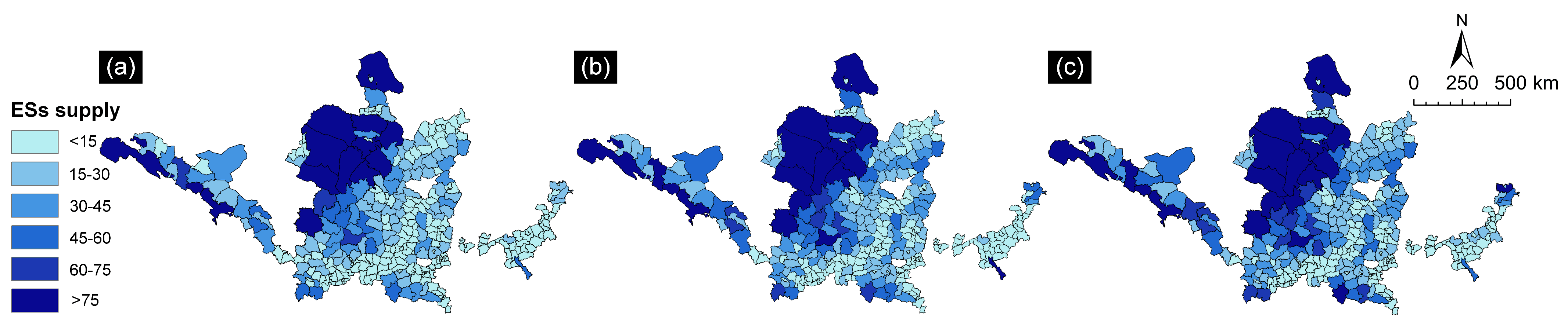 Spatial-Temporal Patterns of Ecosystem Services Supply-Demand and Influencing Factors: A Case ...