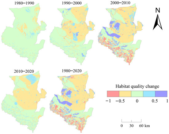 Spatial and Temporal Evolution of Land Use and the Response of Habitat Quality in Wusu, China
