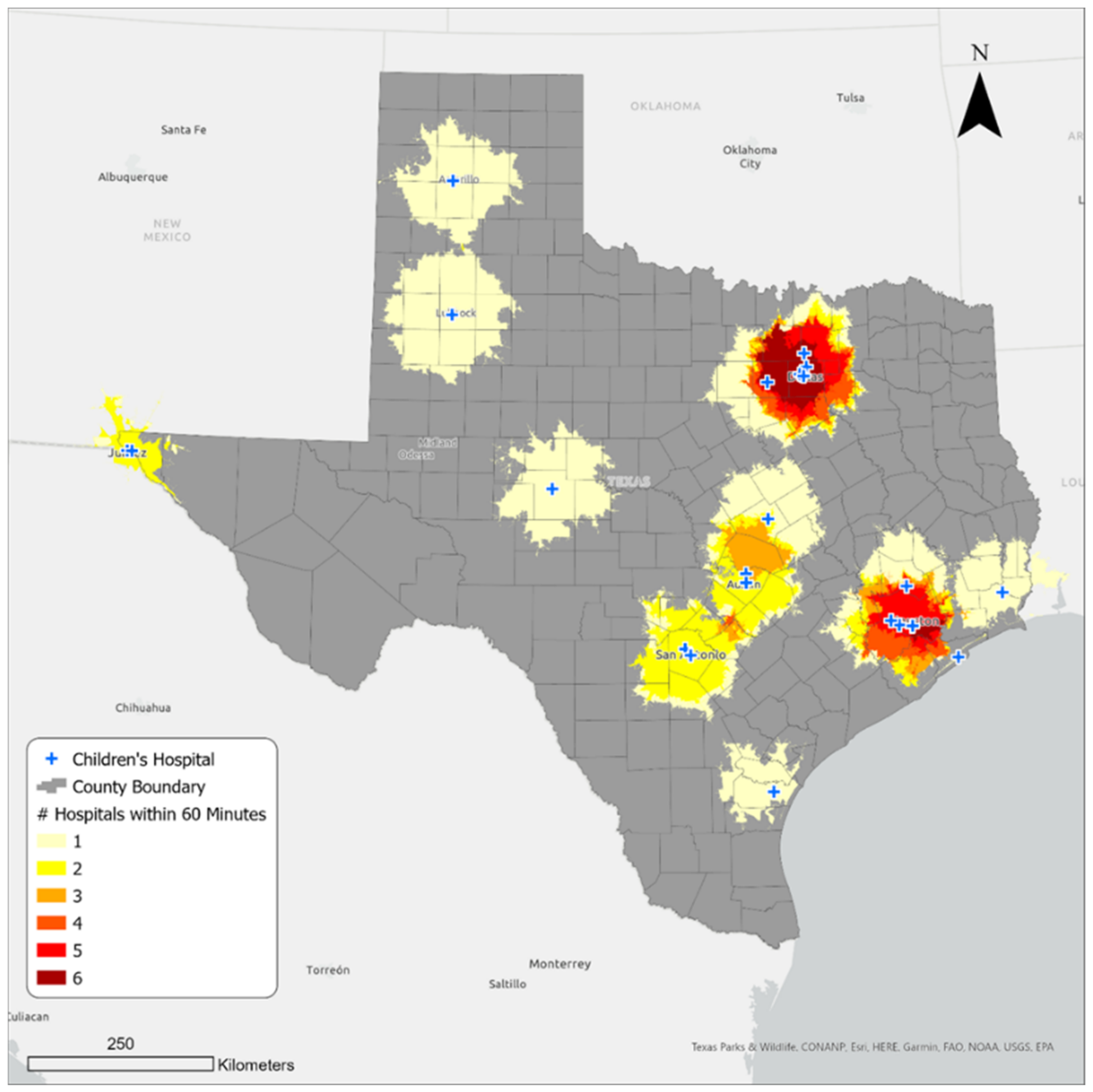 Mapping Access to Children’s Hospitals in Texas