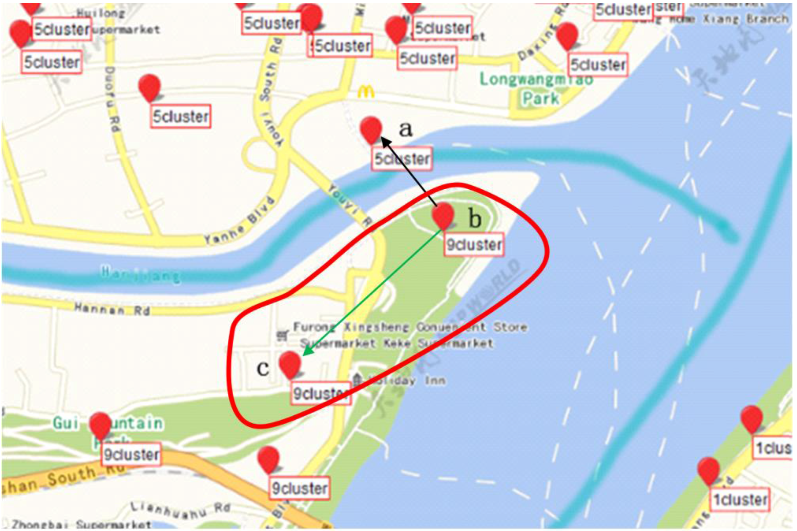 Density-Based Clustering with Geographical Background Constraints Using a Semantic Expression Model