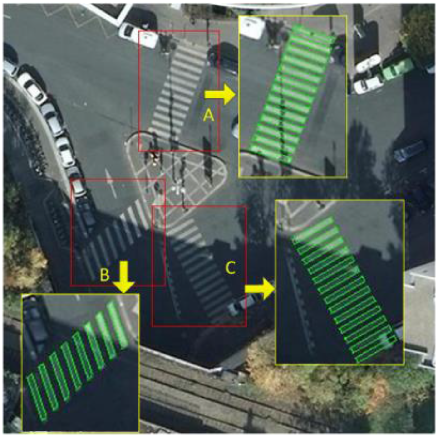 Extraction and Reconstruction of Zebra Crossings from High Resolution ...