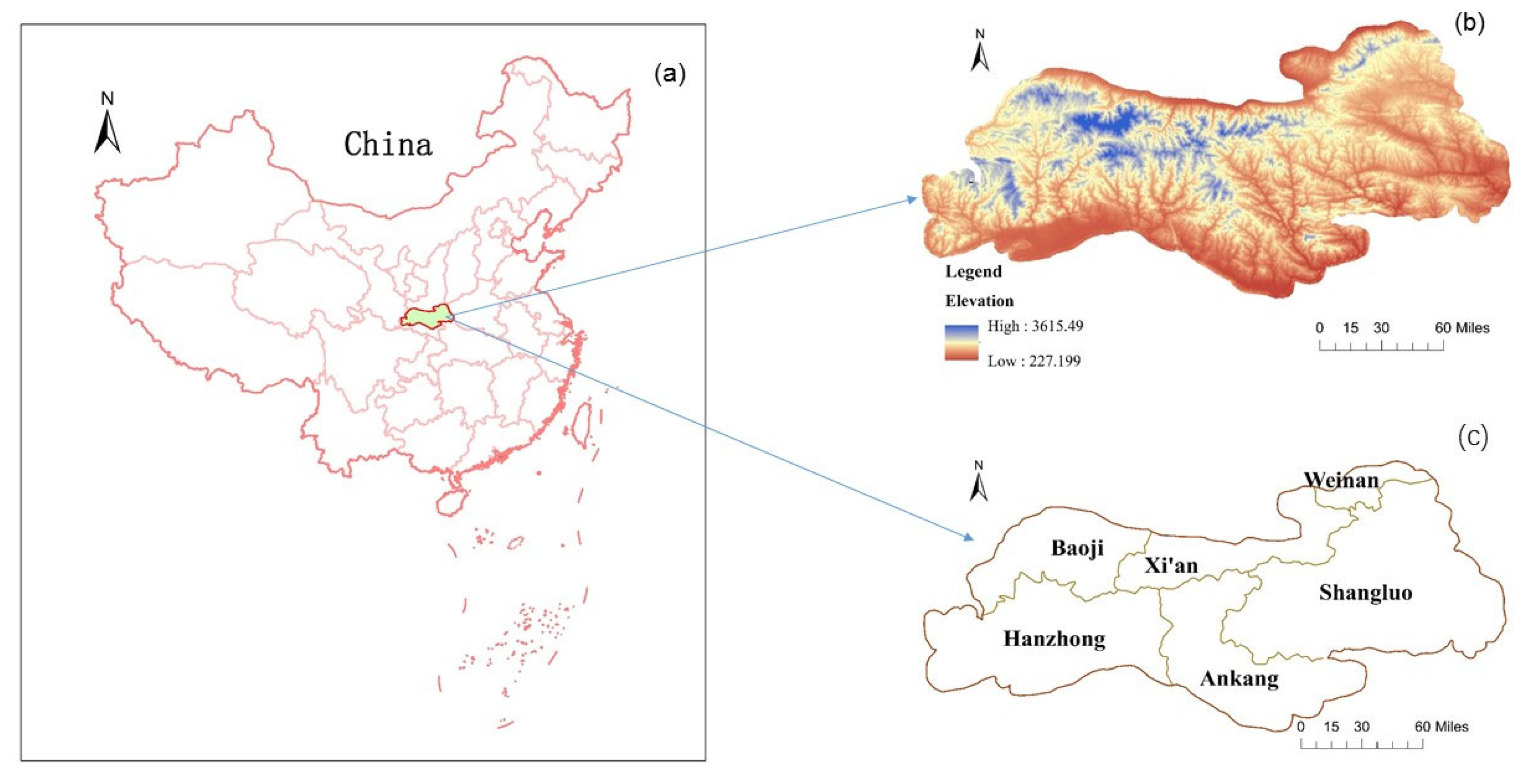 Qinling Mountains Map