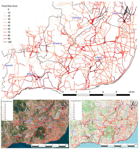 Mapping Geospatial AI Flood Risk in National Road Networks