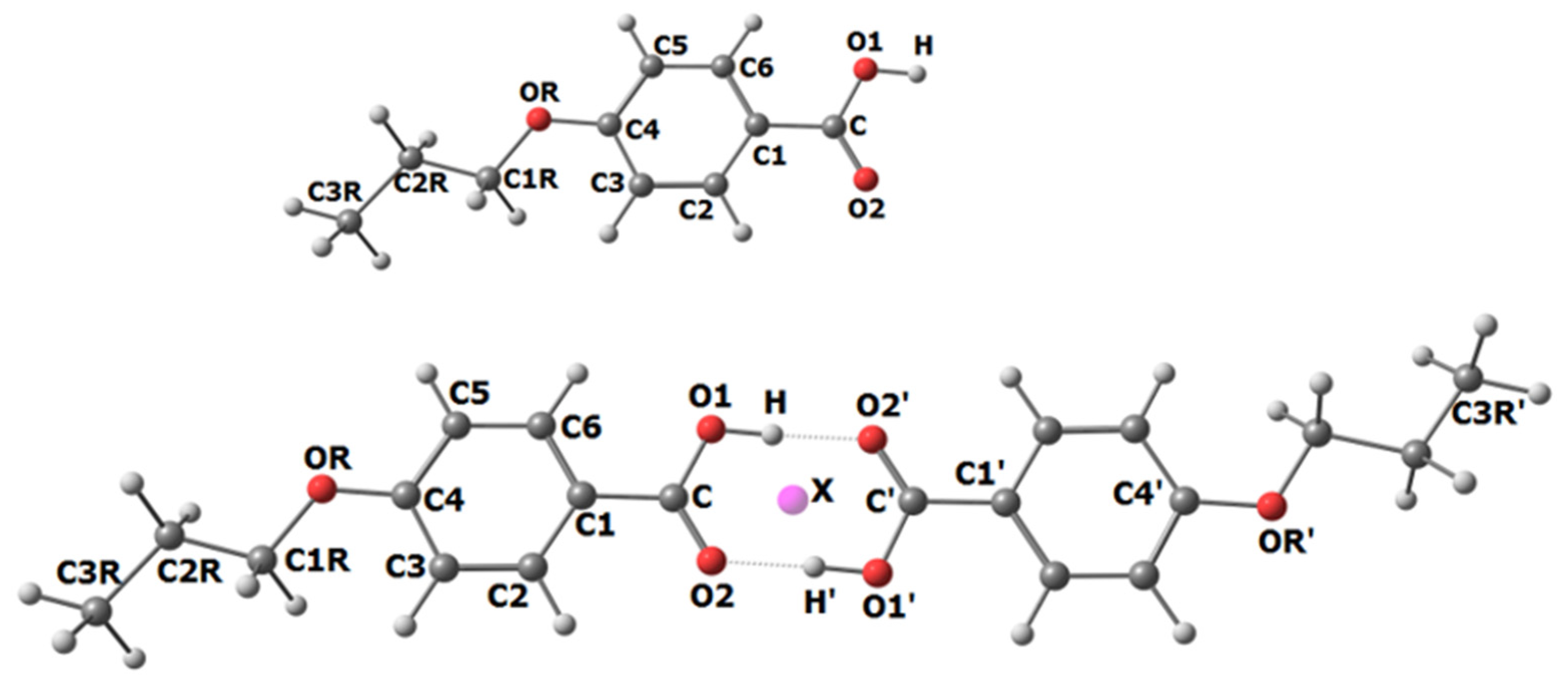 Cyclic Dimers of 4-n-Propyloxybenzoic Acid with Hydrogen Bonds in the ...