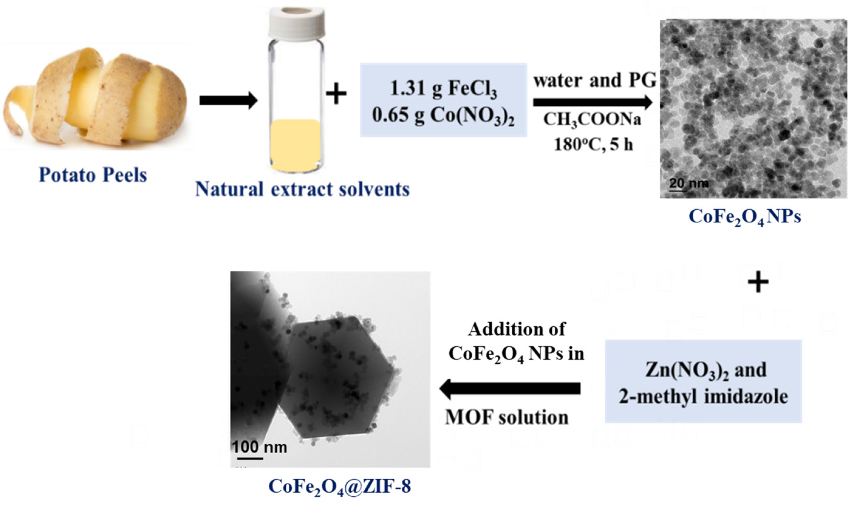 A Green Synthesis of CoFe2O4 Decorated ZIF-8 Composite for Electrochemical Oxygen Evolution