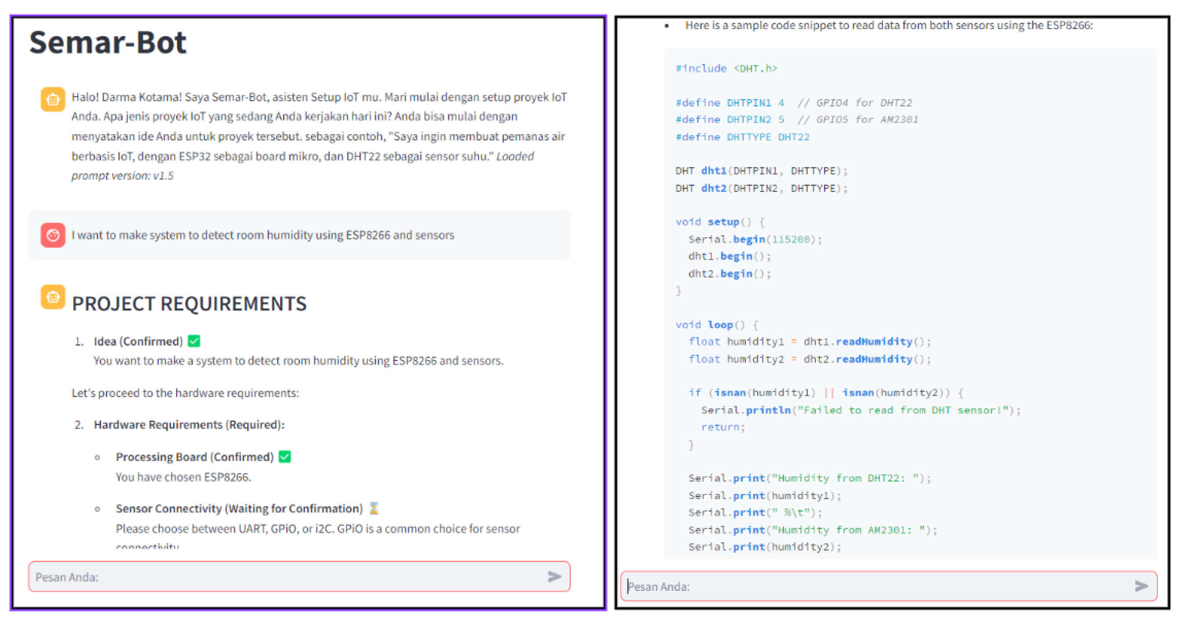 Implementation of Sensor Input Setup Assistance Service Using Generative AI for SEMAR IoT ...