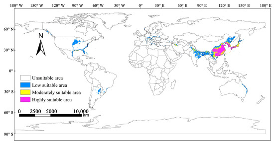 Potentially Suitable Geographical Area for Monochamus alternatus under ...