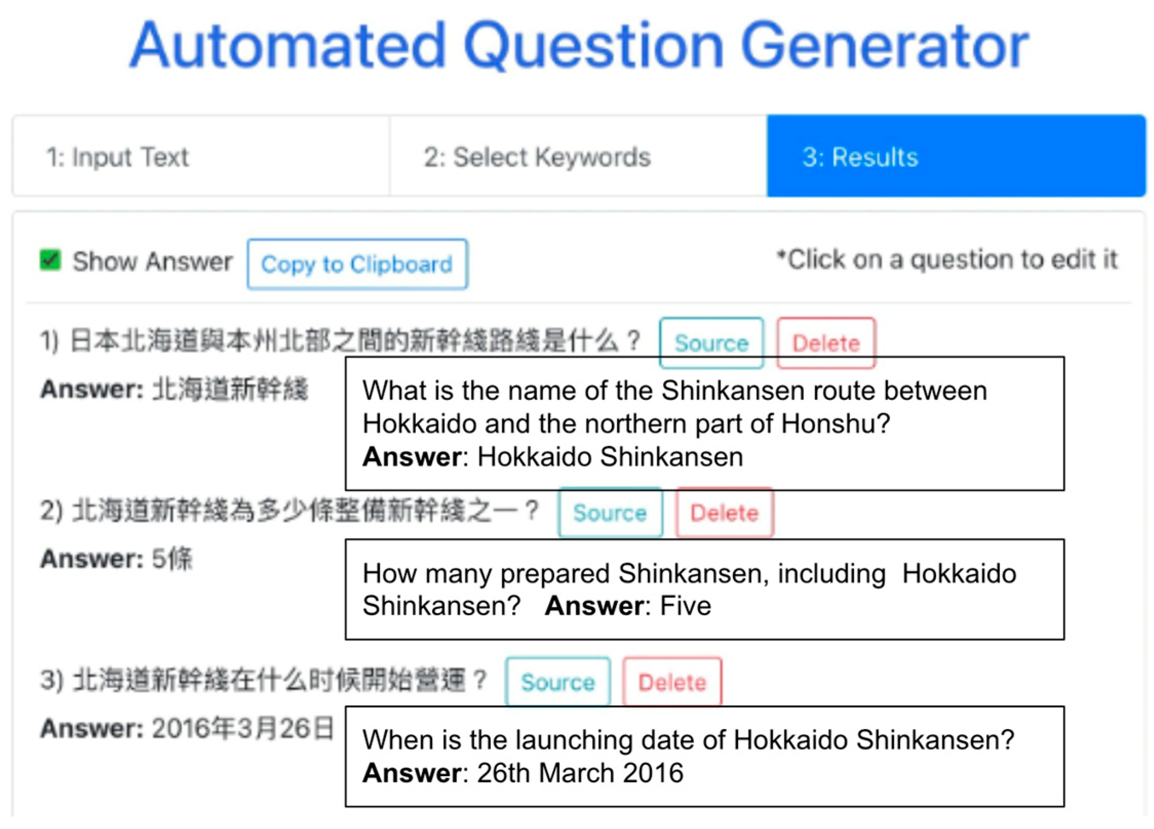 An Automatic Question Generator for Chinese Comprehension