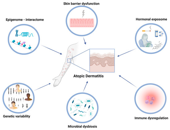 Intrinsic Effects of Exposome in Atopic Dermatitis: Genomics, Epigenomics and Regulatory Layers