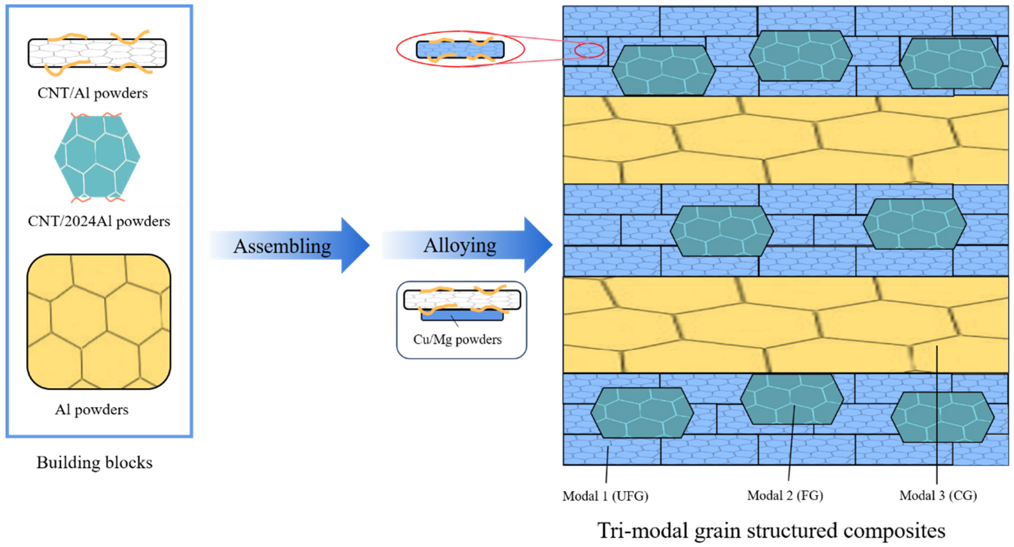 Simulation and Discussion on Strength Mechanism of Trimodal Grain ...