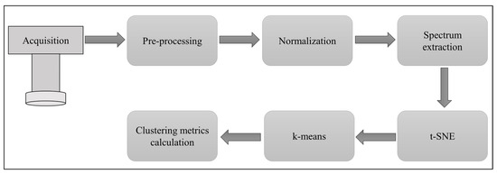 Unsupervised Clustering of Hyperspectral Paper Data Using t-SNE