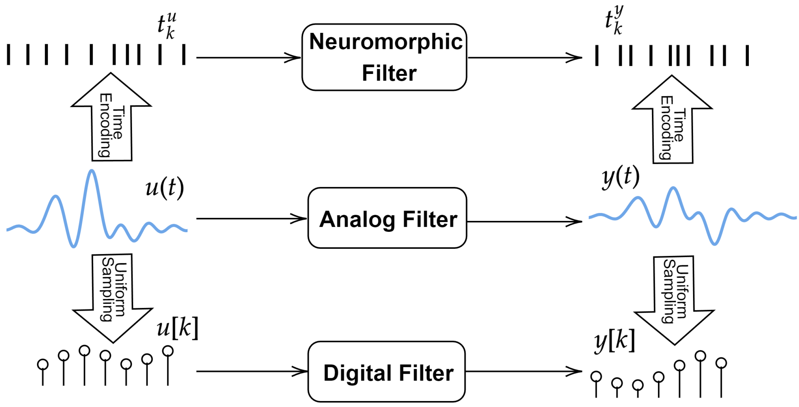Signal Filtering Using Neuromorphic Measurements