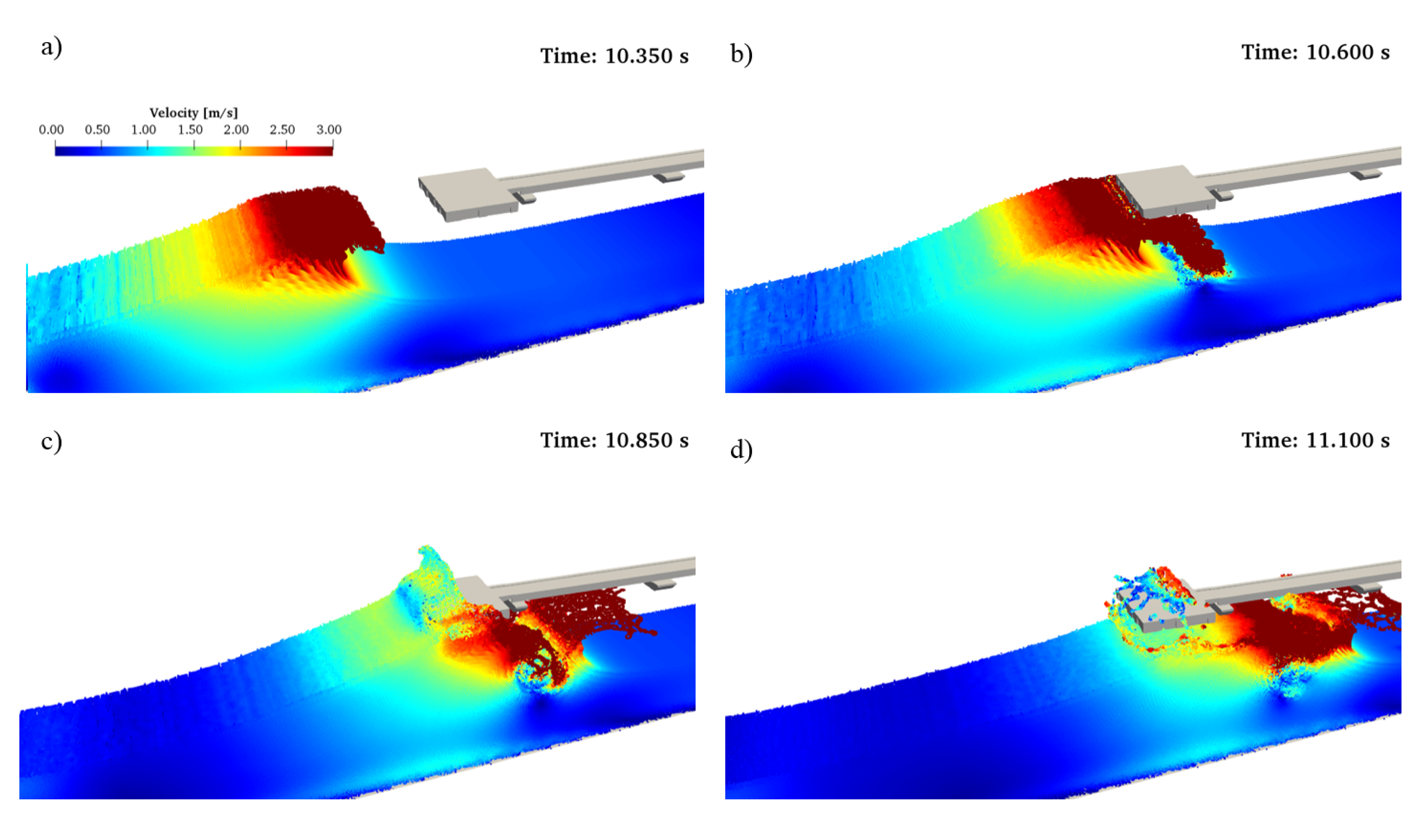 SPH Simulations of Real Sea Waves Impacting a Large-Scale Structure