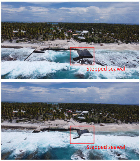 Coastal Defences on Low-Lying Reef Flats: A Laboratory Study of Seawall Shape and Position