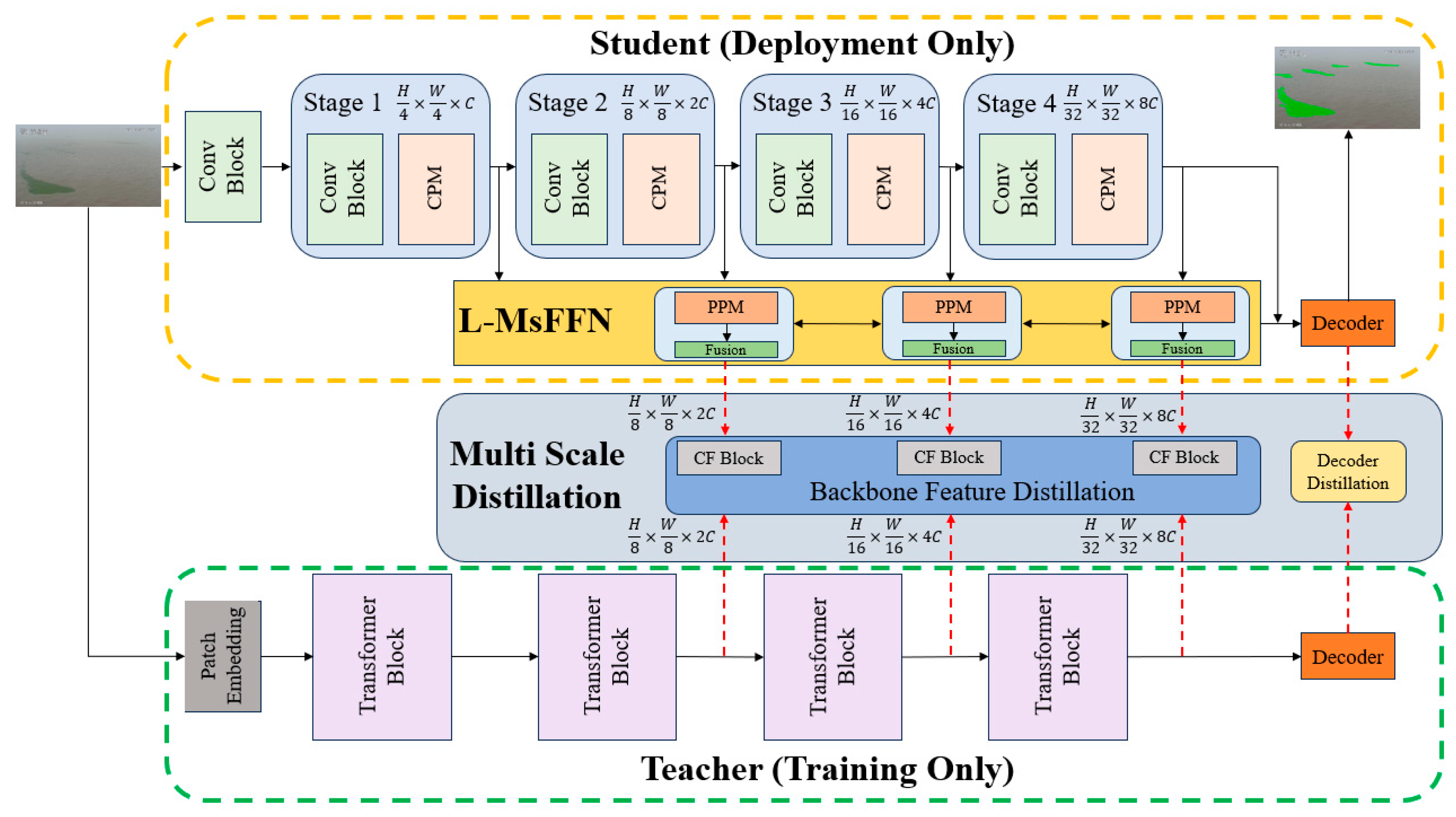ADNet: A Real-Time Floating Algae Segmentation Using Distillation Network
