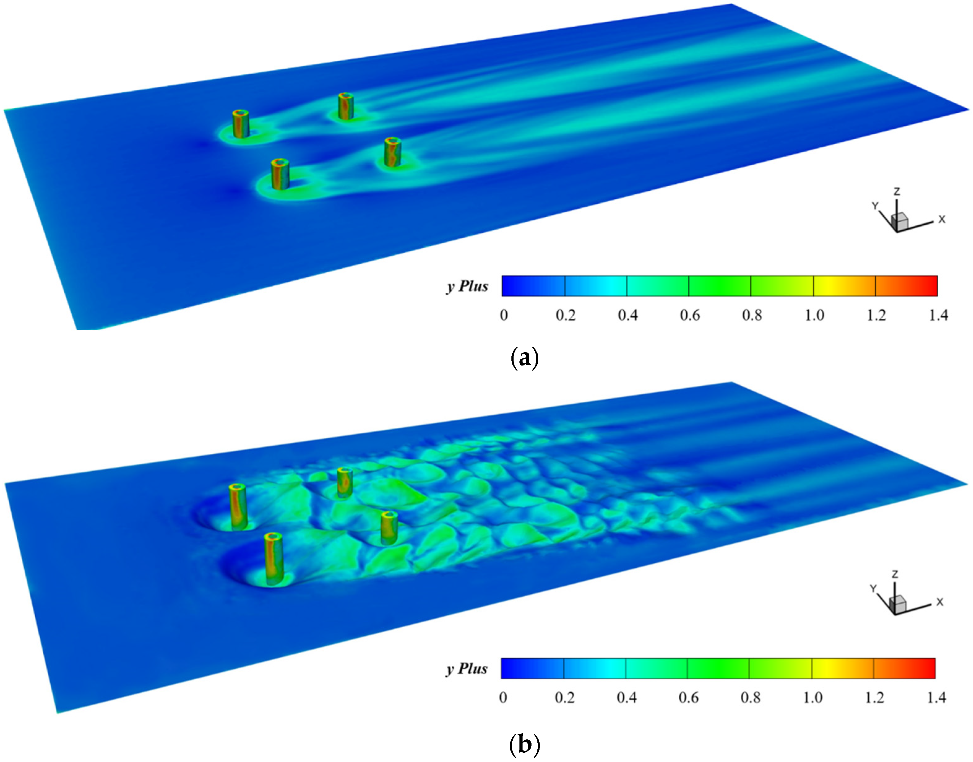 Numerical Simulation of Flow Field around Jacket Foundations on Flat ...