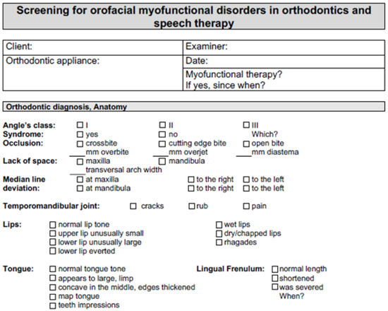 A Newly Developed Orthodontic-Logopedic Screening Procedure for ...