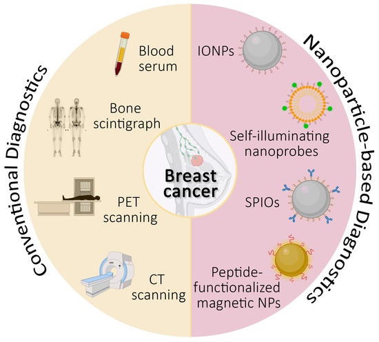 Emerging Applications of Nanoparticles in the Diagnosis and Treatment of Breast Cancer