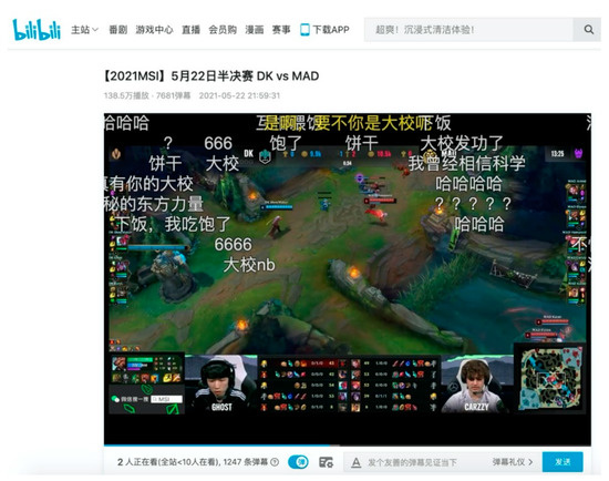 The Social Impact from Danmu—Insights from Esports Online Videos