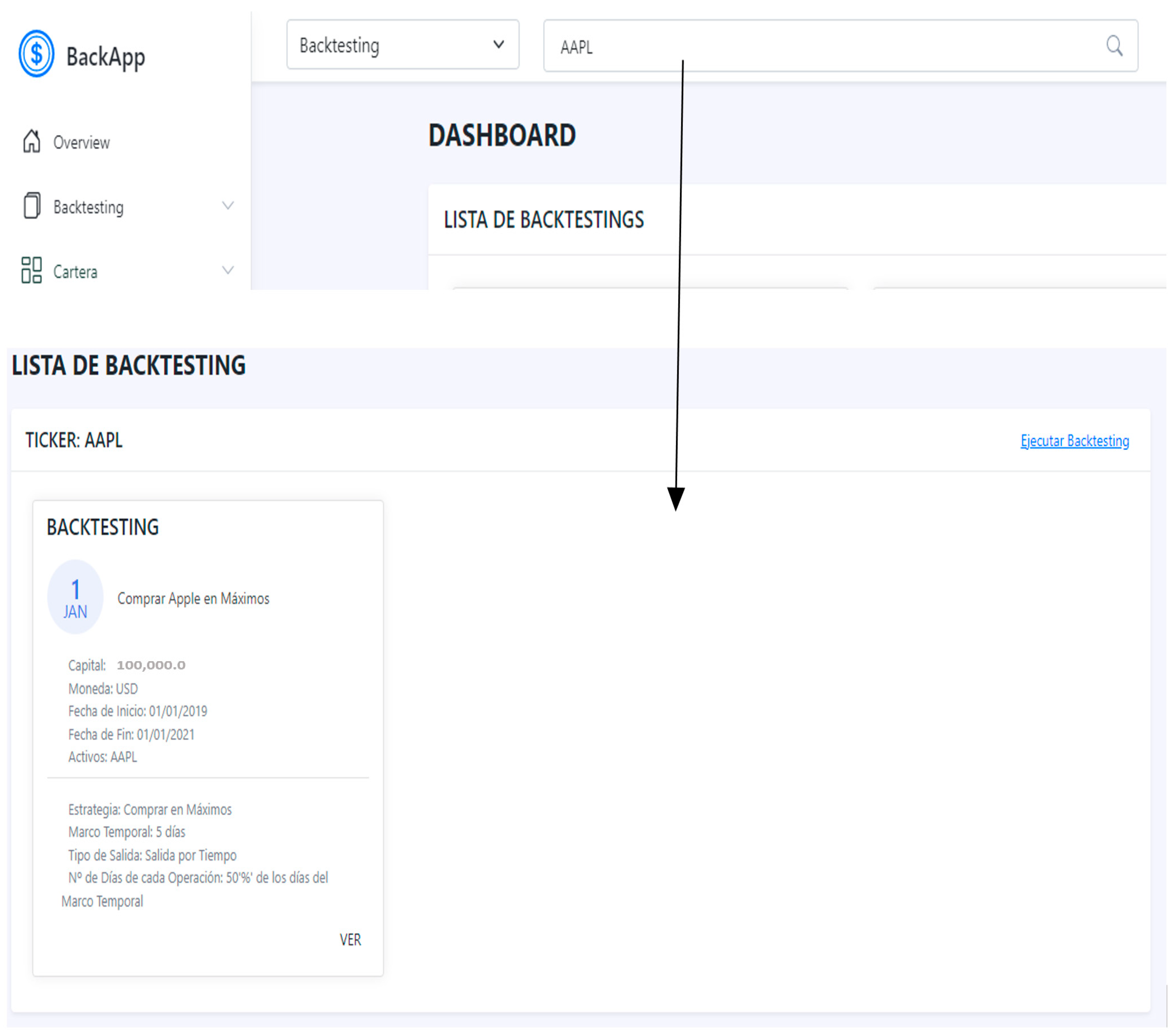 Development of a Backtesting Web Application for the Definition of ...
