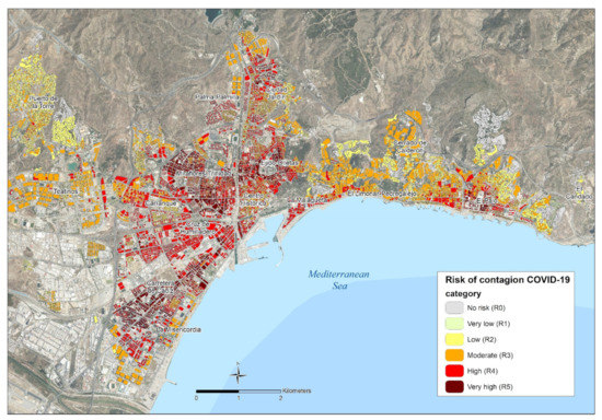 Land | Free Full-Text | Mapping the Risk of COVID-19 Contagion at Urban ...