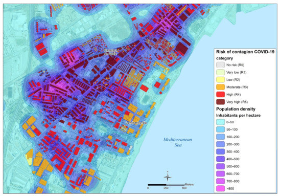 Land | Free Full-Text | Mapping the Risk of COVID-19 Contagion at Urban ...