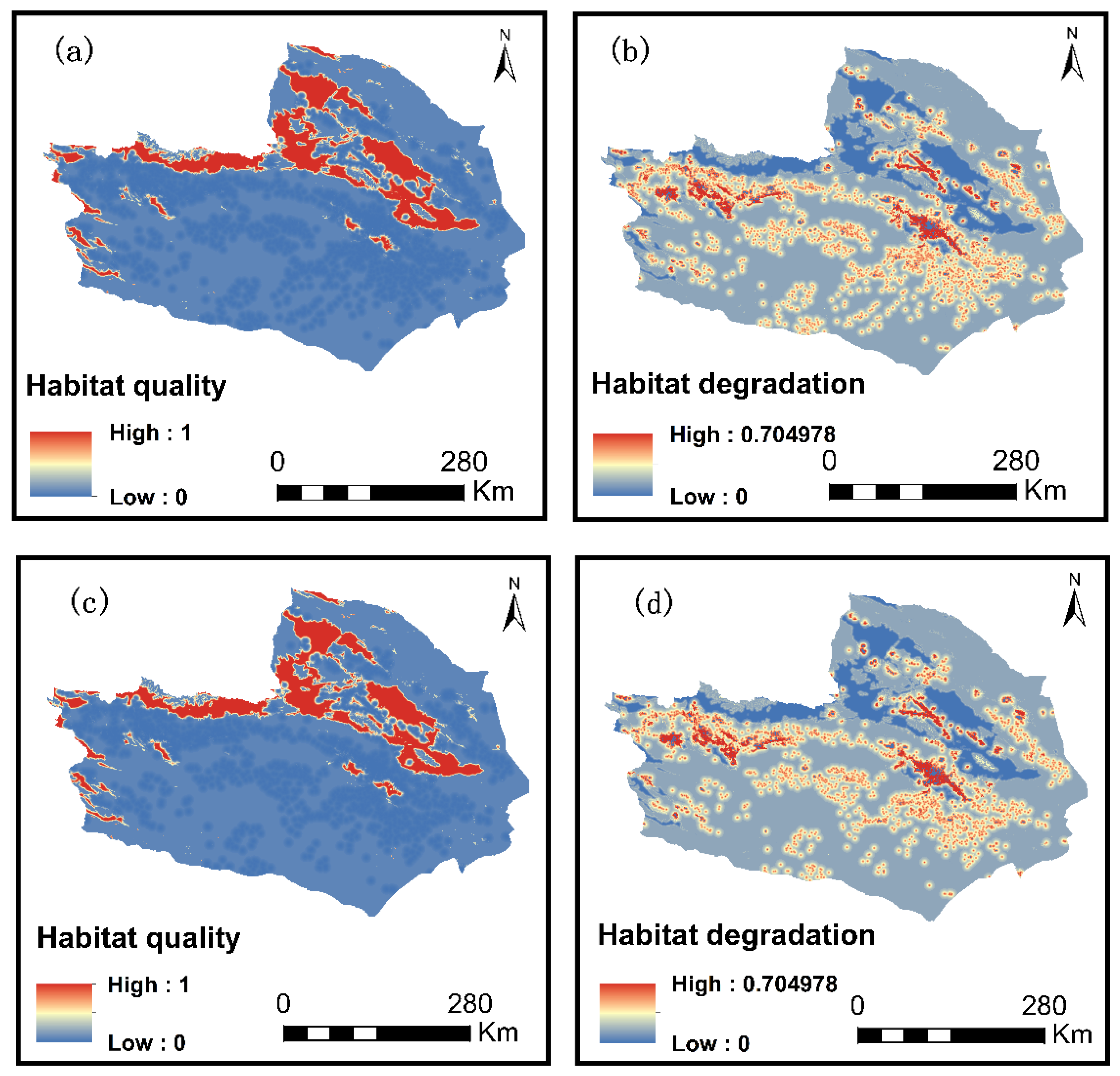 Land | Free Full-Text | Spatiotemporal Evolution of Habitat Quality and Scenario Modeling ...
