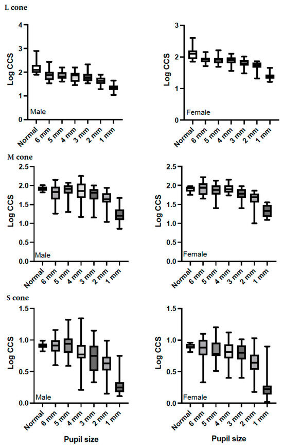 The Effect of Pupil Size on Cone Contrast Sensitivity