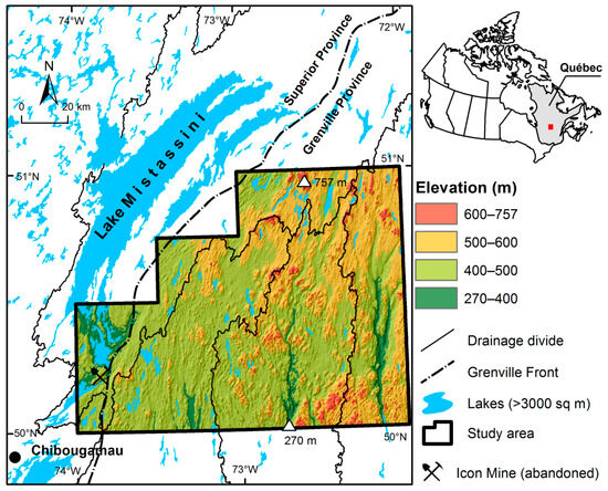 Laurentian Mountains Physical Map