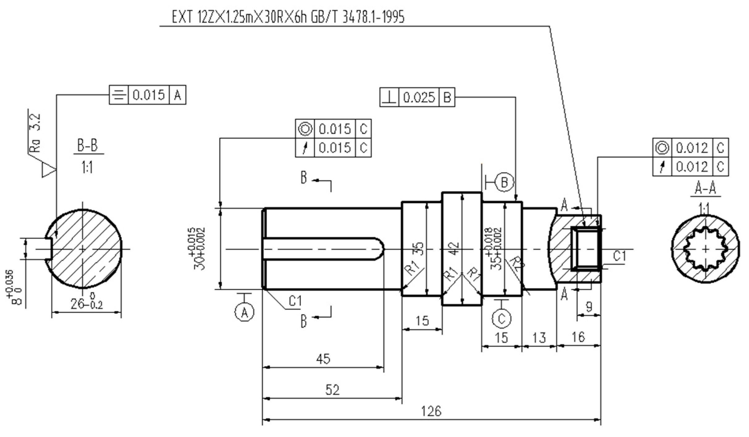 Involute Spline Shaft Tables