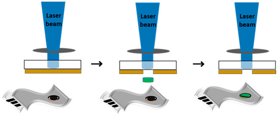 Facile Modification of Flexible Electrodes via Laser Transfer