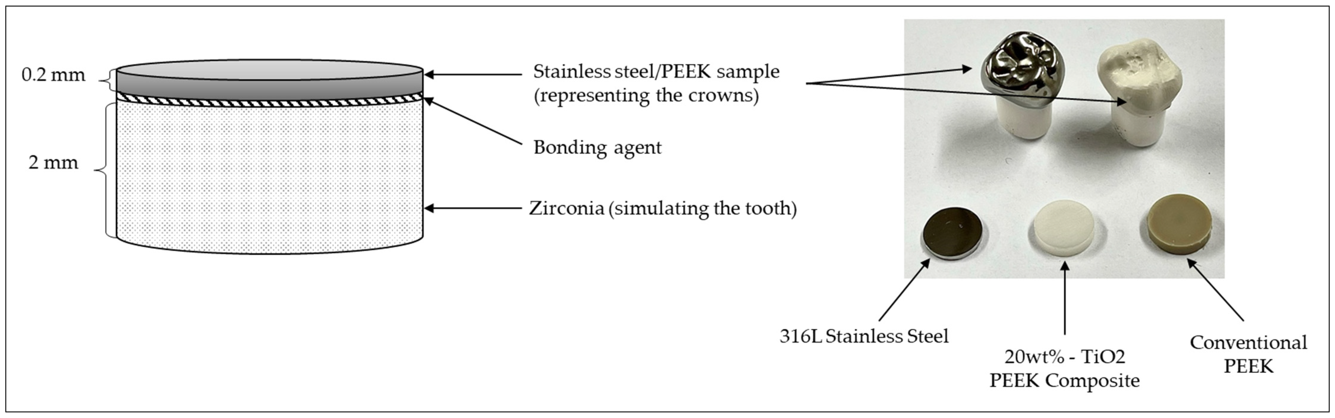 Materials Free Full Text Tribological Behavior Of Tio2 Peek Composite And Stainless Steel