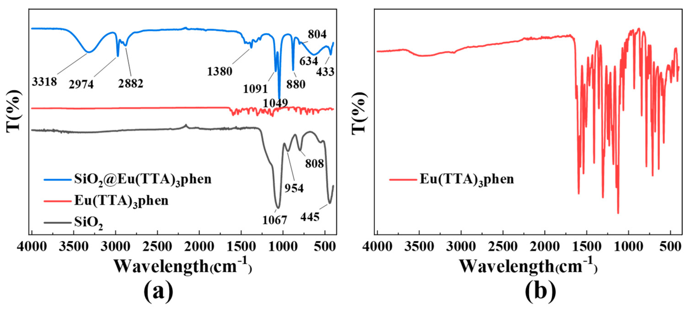 Synthesis of Mesoporous and Hollow SiO2@ Eu(TTA)3phen with Enhanced Fluorescence Properties