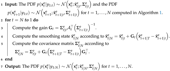 Mathematics Free Full Text On Filtering And Smoothing Algorithms For Linear State Space