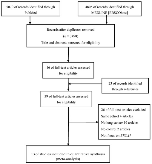 BRCA1 and BRCA2 Gene Mutations and Lung Cancer Risk: A Meta-Analysis