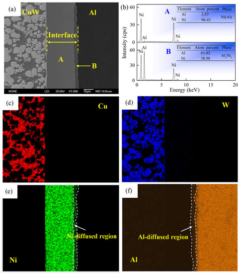 Metals | Free Full-Text | Investigation on Interface of CuW/Al Composite Using Ni Interlayer by ...