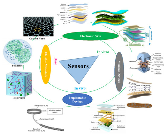 Review of Flexible Wearable Sensor Devices for Biomedical Application