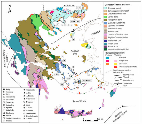 Gemstones of Greece: Geology and Crystallizing Environments