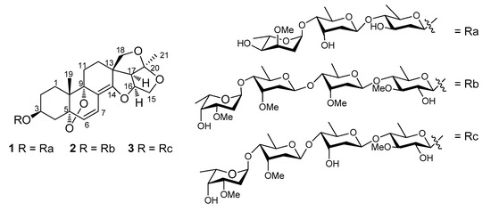14,15-Secopregnane-Type Glycosides with 5α:9α-Peroxy and Δ6,8(14)-diene ...