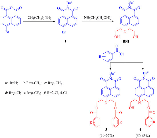 Synthesis and Fluorescent Property Study of Novel 1,8-Naphthalimide-Based Chemosensors