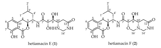 Hetiamacin E and F, New Amicoumacin Antibiotics from Bacillus subtilis ...