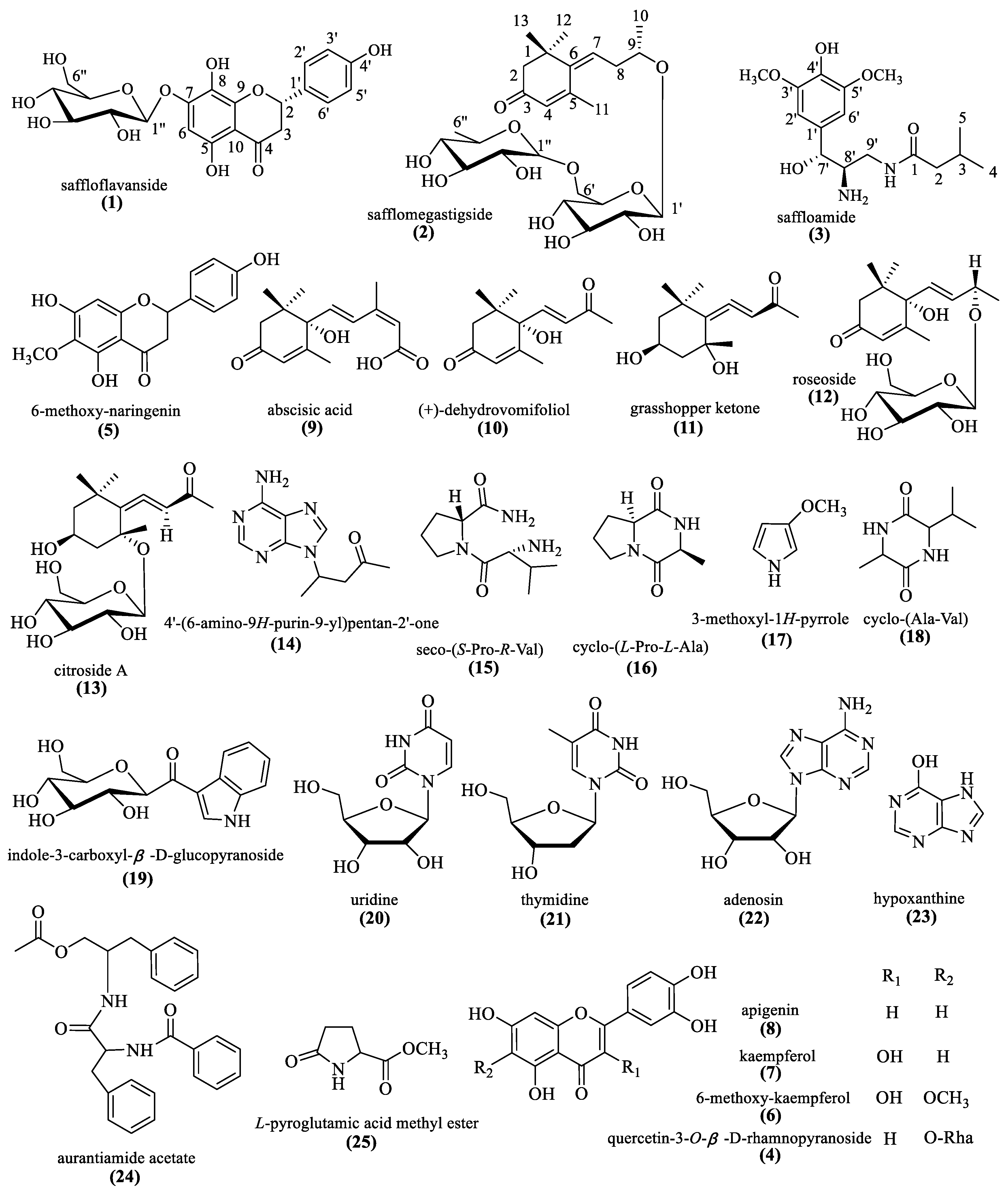 Chemical Constituents from the Flowers of Carthamus tinctorius L. and ...