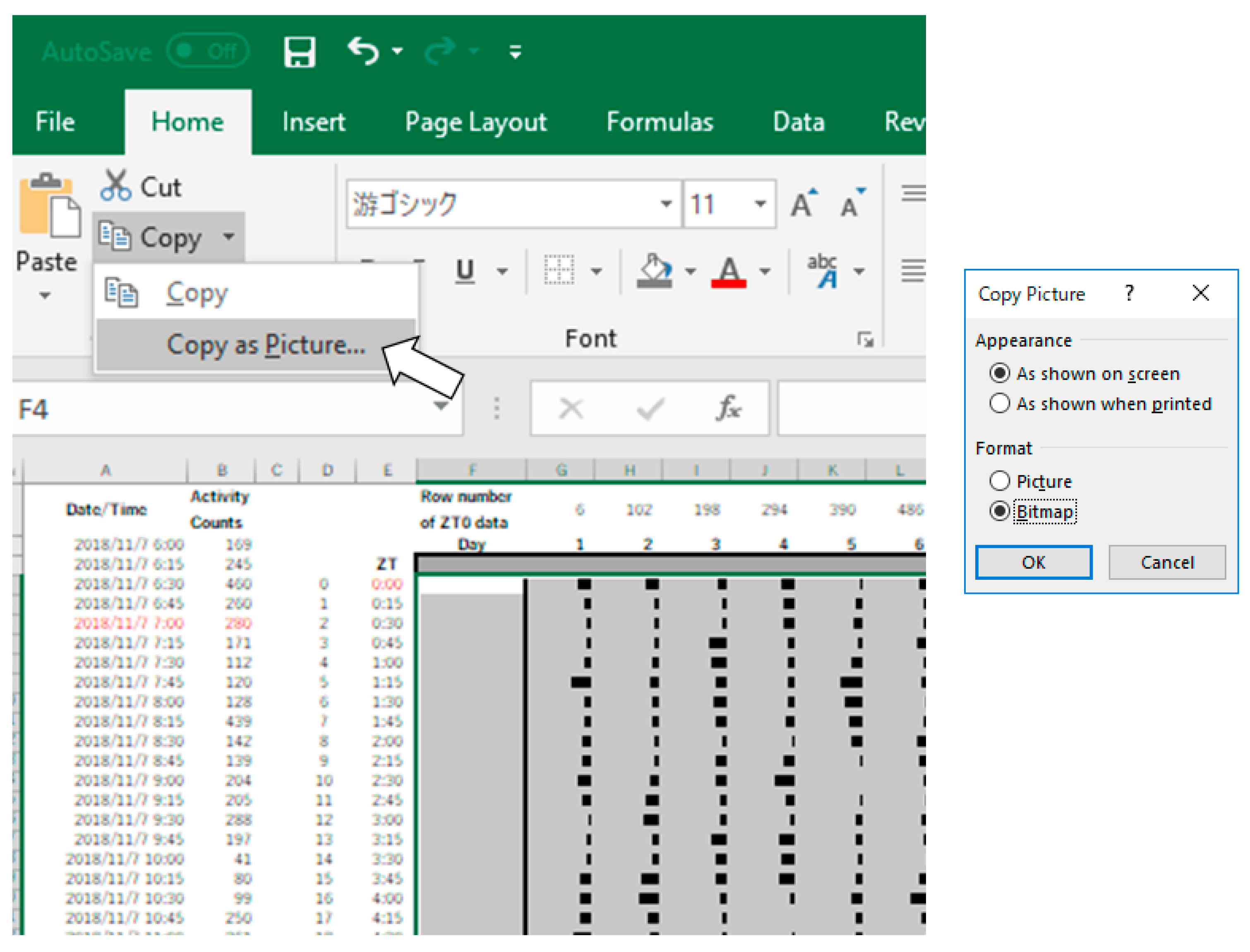 Simple and Quick Visualization of Periodical Data Using Microsoft Excel
