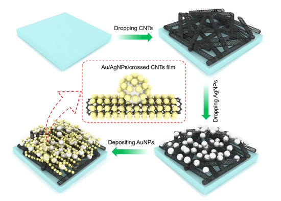 Three-Dimensional Au/Ag Nanoparticle/Crossed Carbon Nanotube SERS Substrate for the Detection of ...